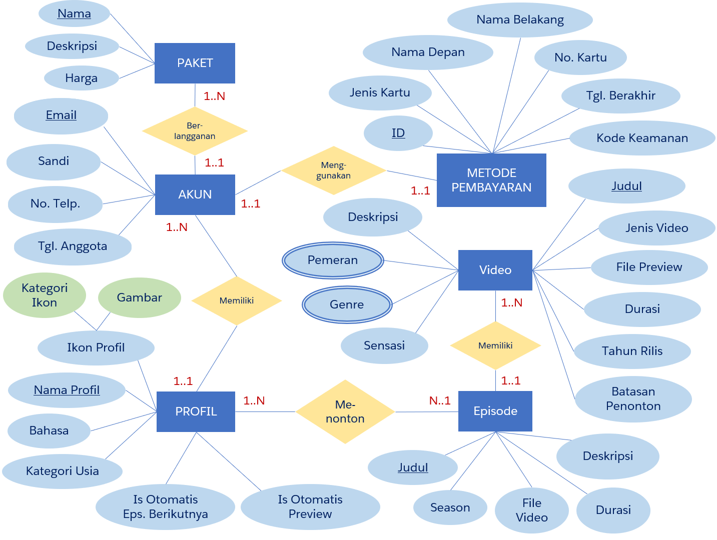 Menganalisis ERD dari Layanan Video on Demand Netflix