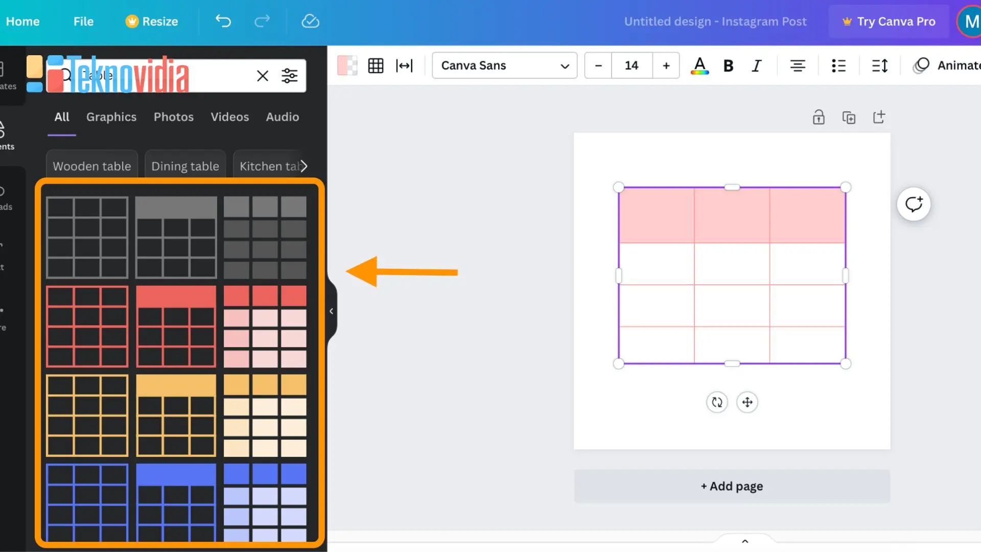 Cara Membuat Tabel Di Canva Dengan Praktis Dan Mudah! - Teknovidia