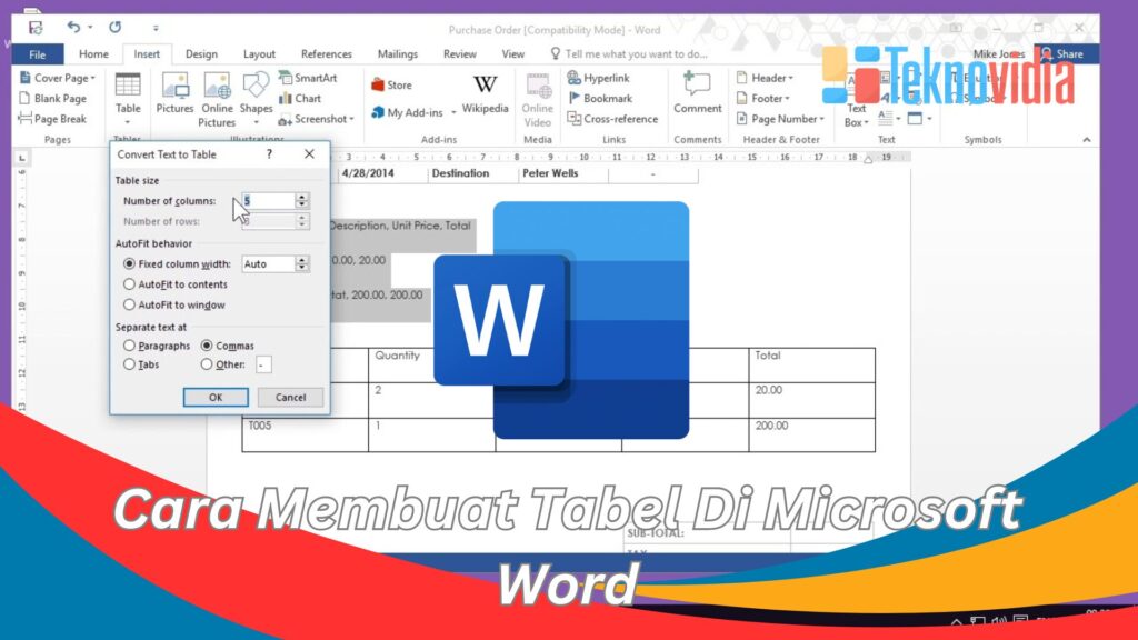 Langkah Mudah Cara Membuat Tabel Di Microsoft Word - Teknovidia