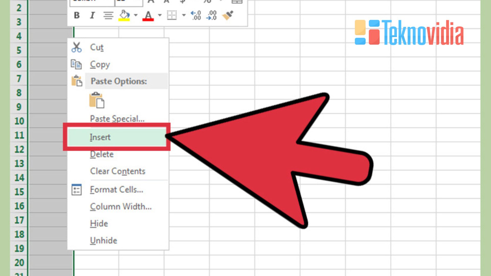 Cara Menambah Kolom Di Excel Dengan Mudah Dan Cepat - Teknovidia