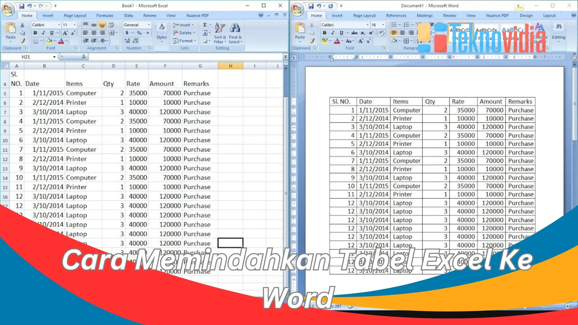 Cara Memindahkan Tabel Excel Ke Word Paling Efektif! - Teknovidia